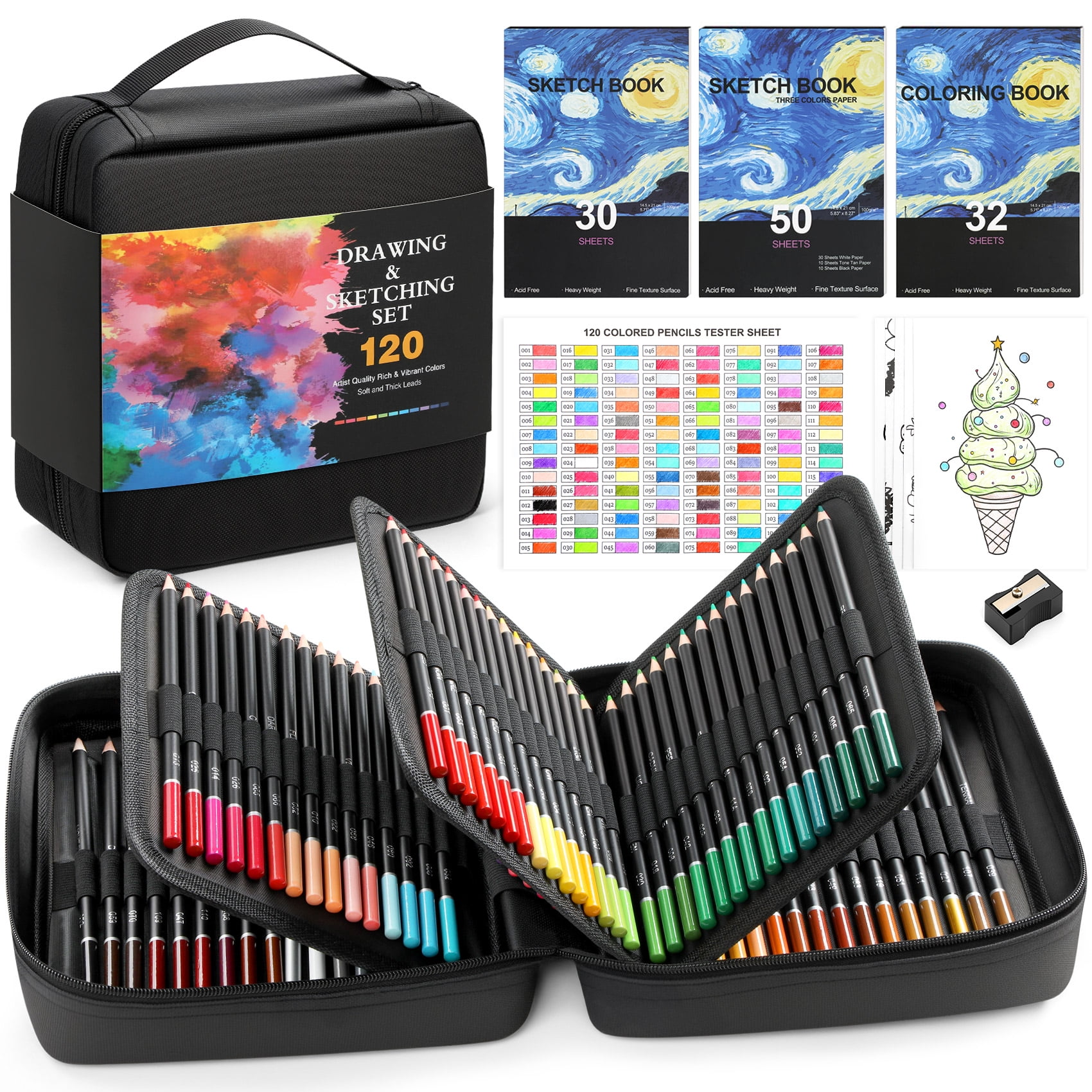 120 Pack Colored Pencils for Adult Coloring Books, Soft Core Oil Based ...