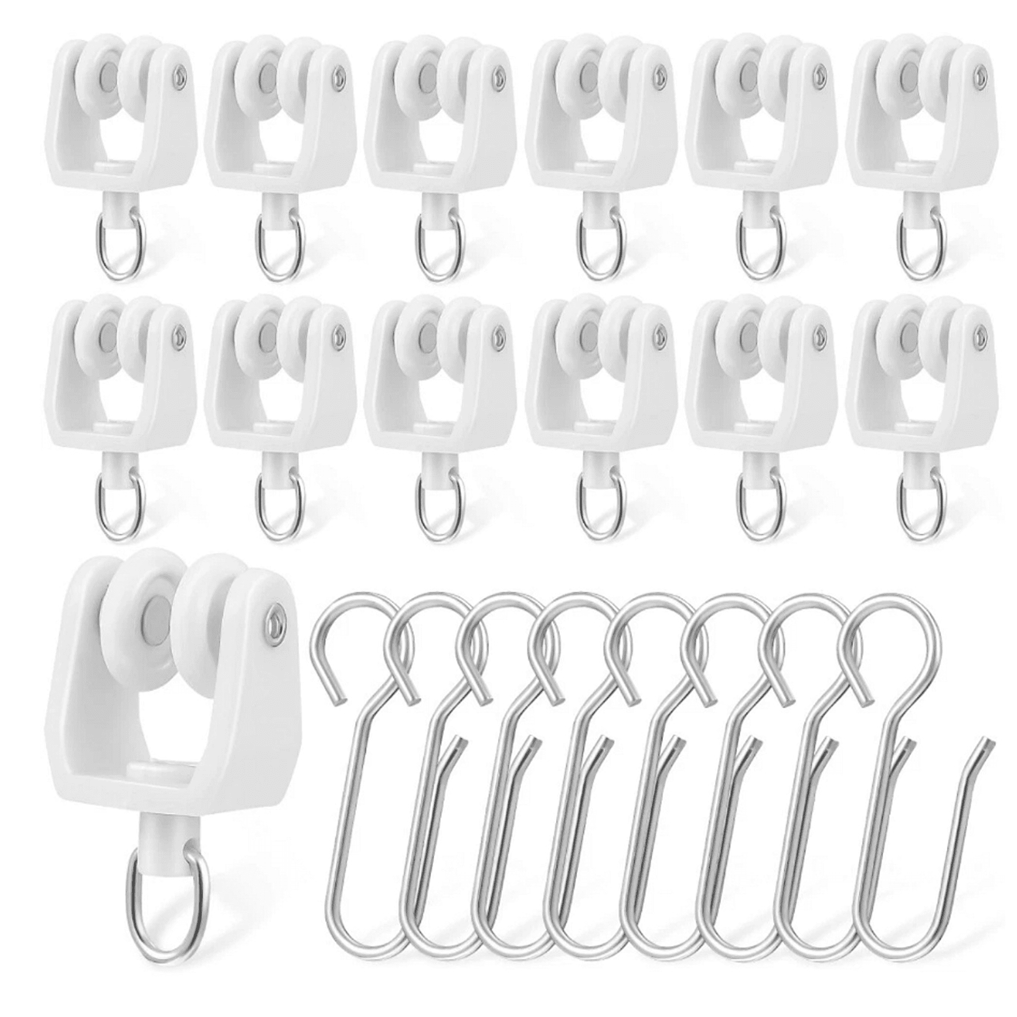 120 Pack Curtain Track Roller Hooks Set, Stainless Steel Hooks and ...