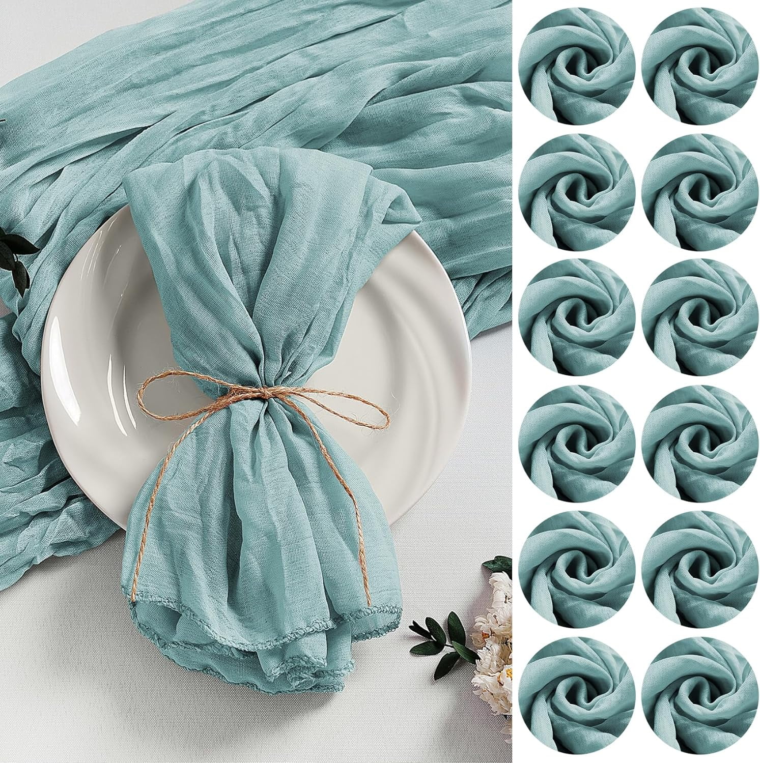 120 Pack Gauze Cheesecloth Napkins 20x20 Inch Dinner Cloth Napkins ...