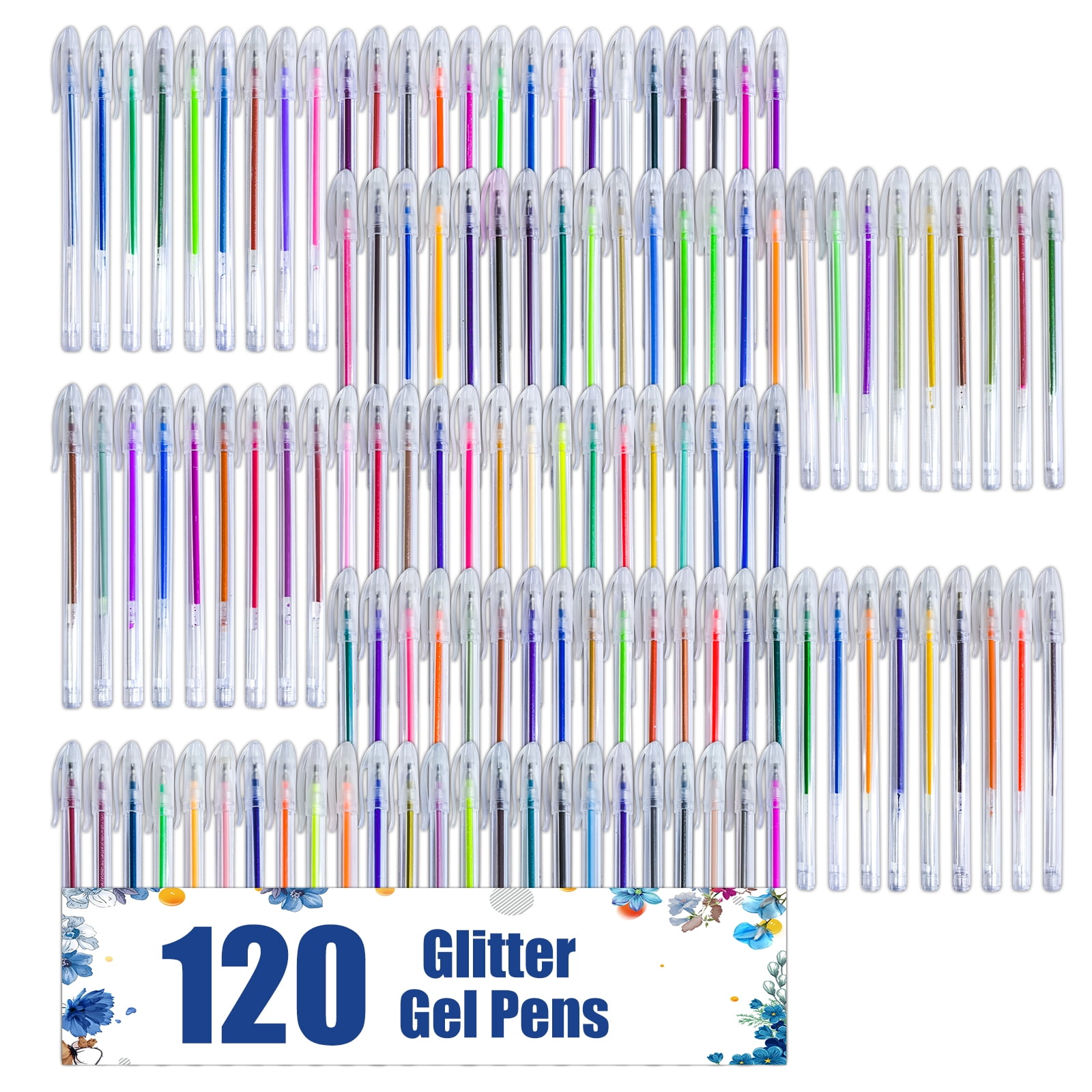 120 Pack Glitter Gel Pens,120 Colored Gel Pens (No Duplicates) for ...