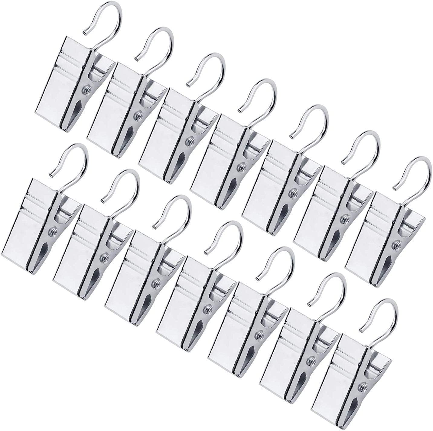 120 Pack Heavy-Duty Hook Clip Set Metal Curtain Clips for Curtain ...