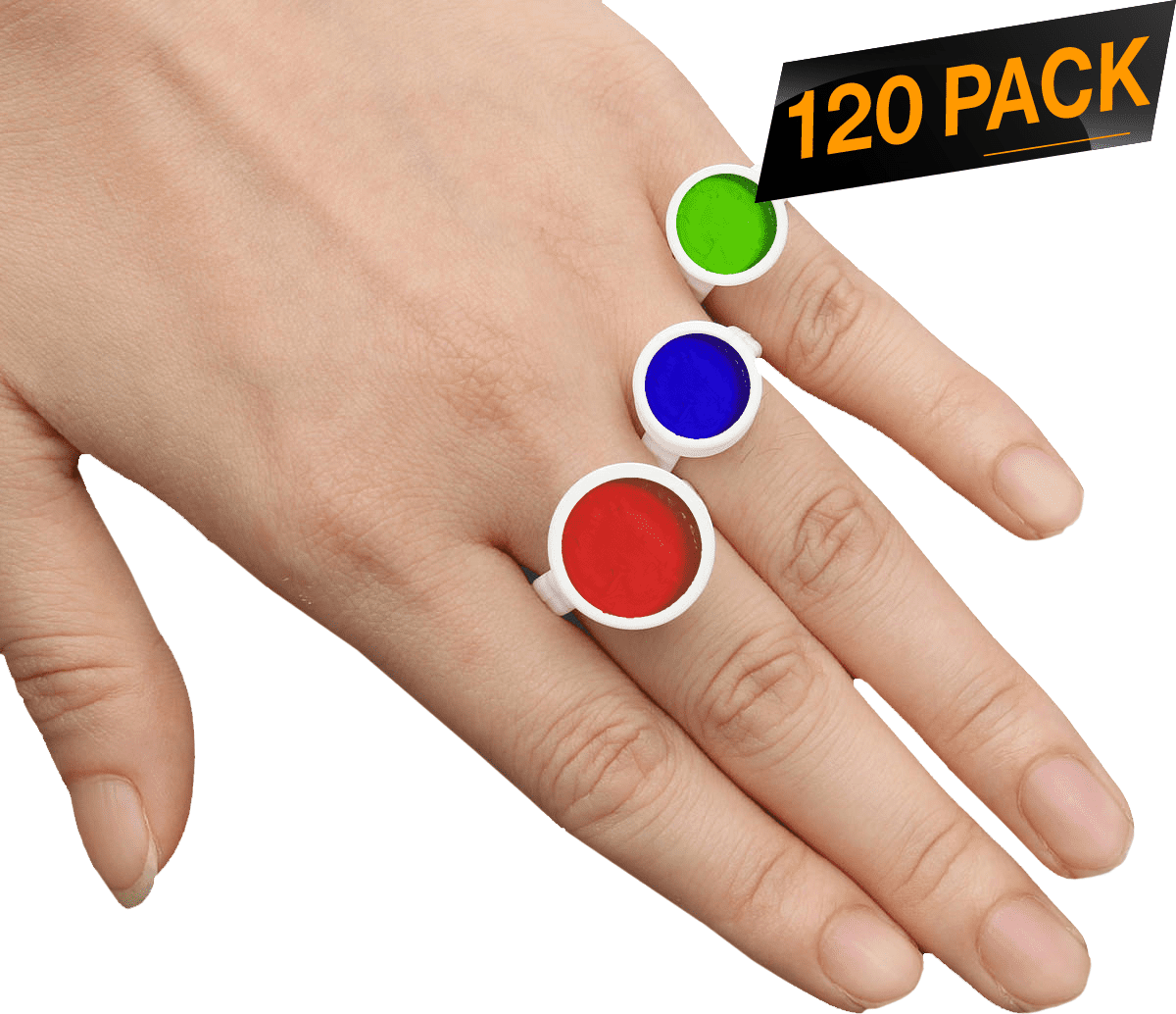 120 Pack - Makeup Rings Tattoo Ink Rings Cups Makeup Glue Ring Cup ...