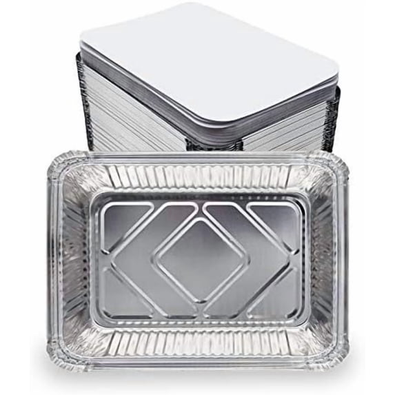 (120 Pack) Premium 2.5-LB Takeout Pans with Lids - 8.6" x 6.1" x 2" l ...