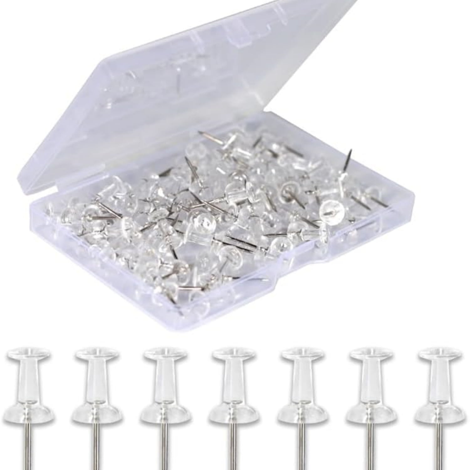 120-Pack Push Pins for Bulletin Board, Thumb Tacks with Clear Plastic ...