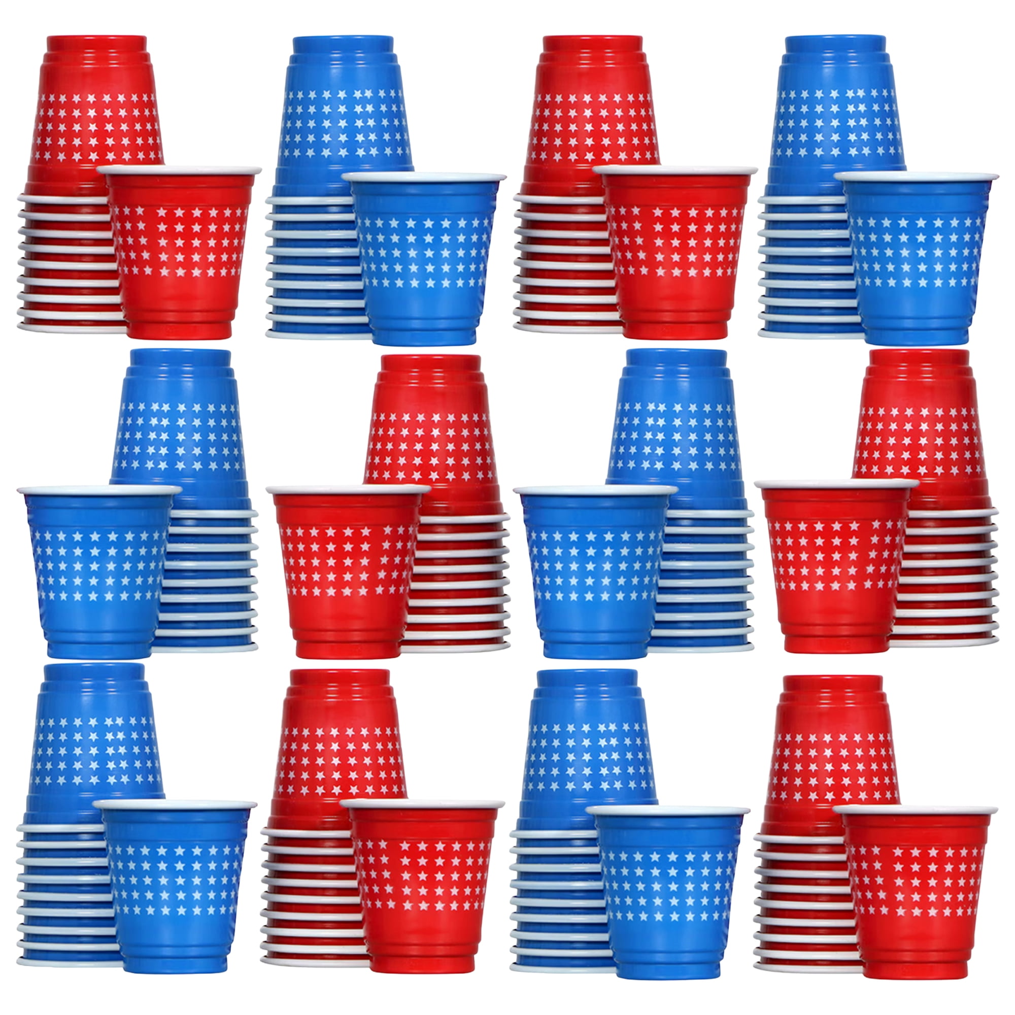 120 Pack USA Patriotic Star Plastic 2oz Shot Cups – Red White & Blue ...