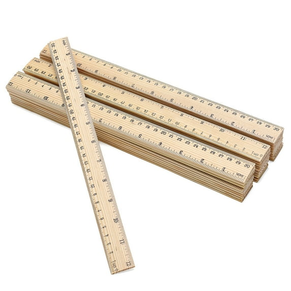 120 Pack Wooden Ruler 12 Inch Measuring Bulk - 2 Scale Office Wood ...