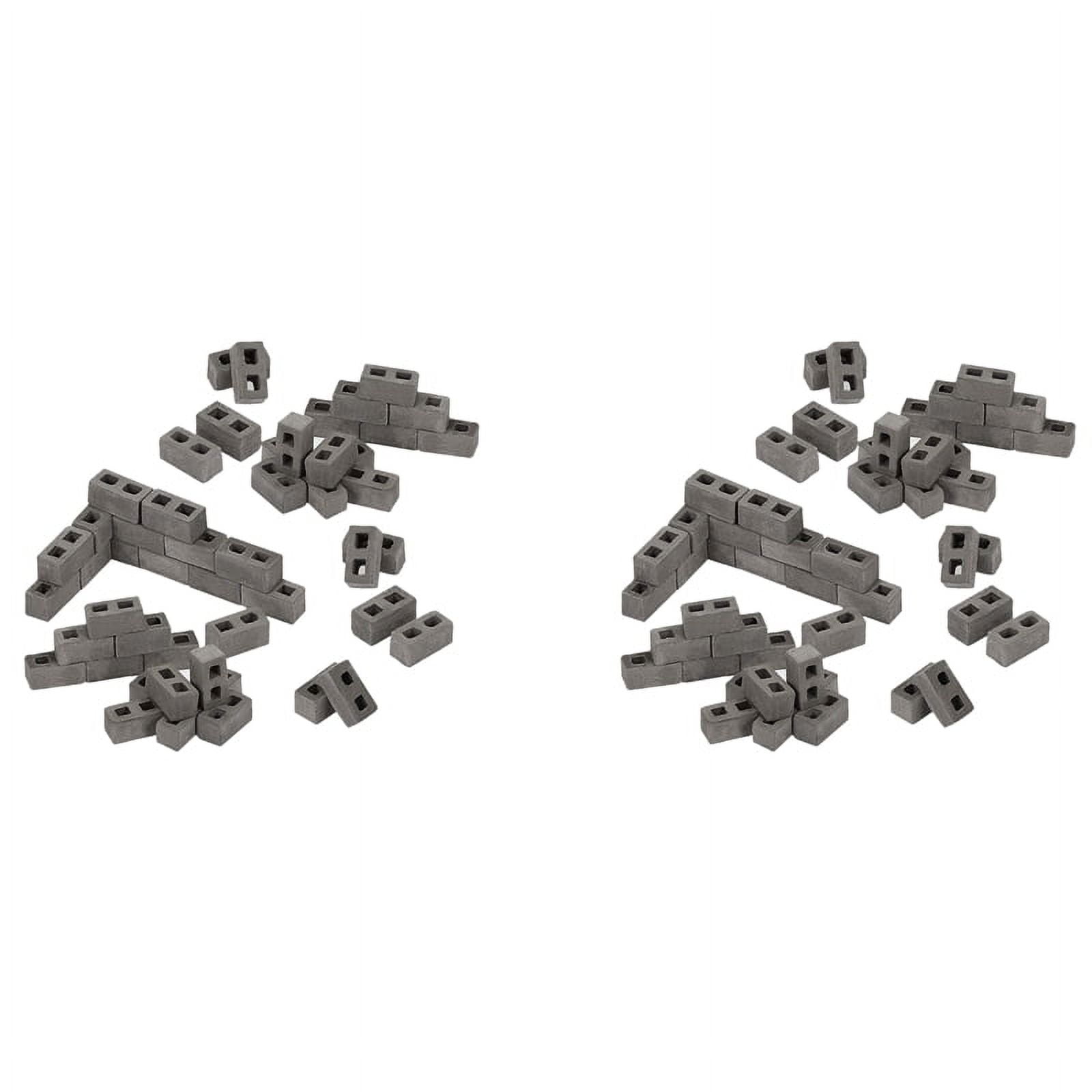 120 Packs Cinder Blocks 1/12 Scale Mini Bricks Concrete Miniature ...