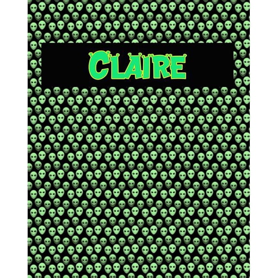 120 Page Handwriting Practice Book with Green Alien Cover Claire ...