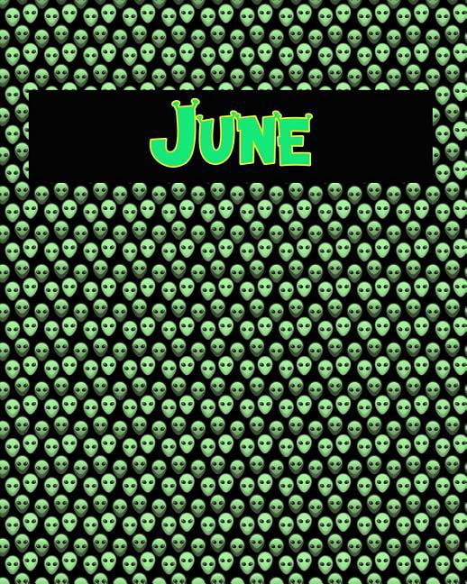 120 Page Handwriting Practice Book with Green Alien Cover June: Primary ...
