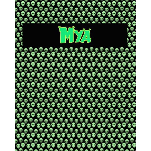 120 Page Handwriting Practice Book with Green Alien Cover Mya: Primary ...