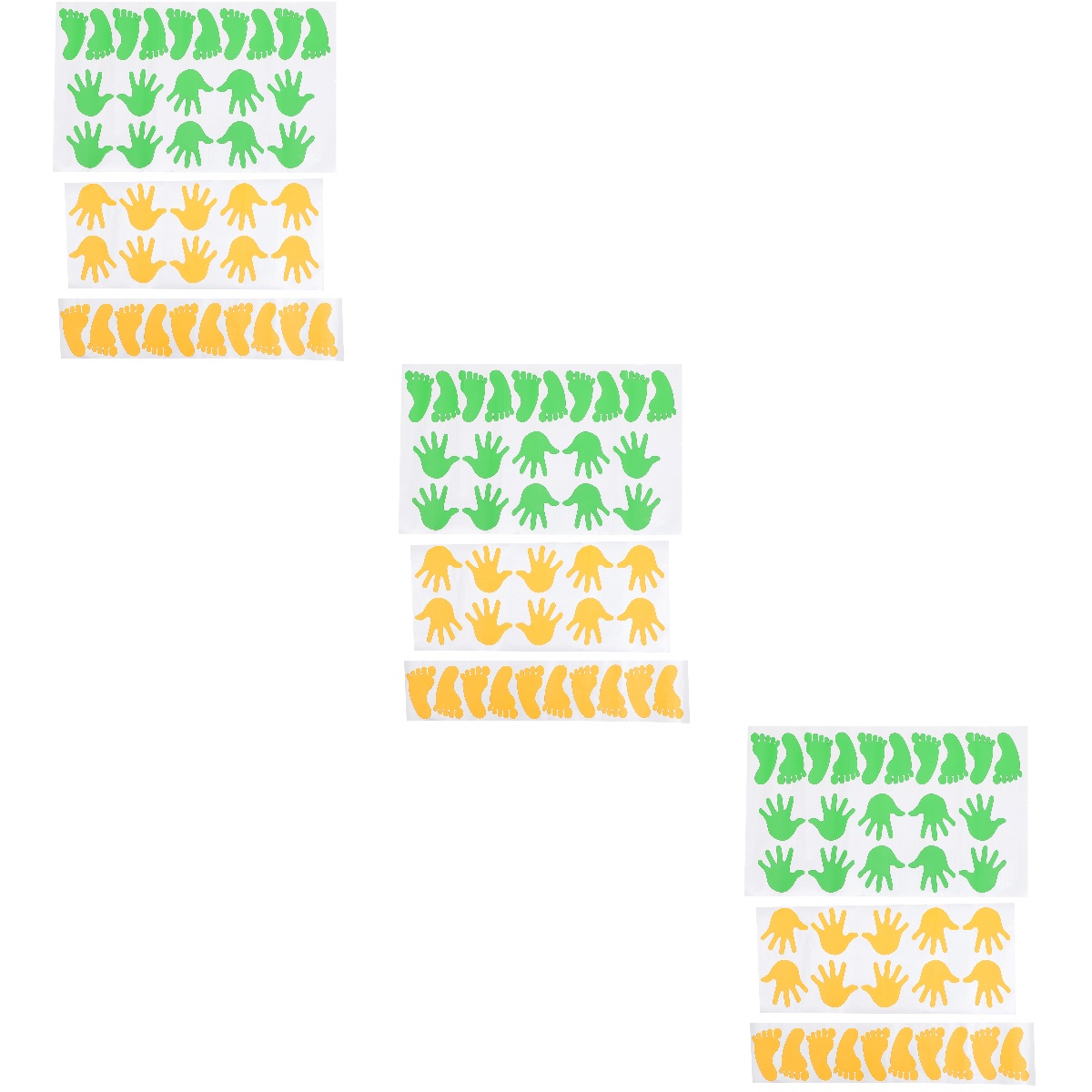 120 Pairs of Adhesive Wall Stickers Hand Prints Floor Sticker Footprint ...