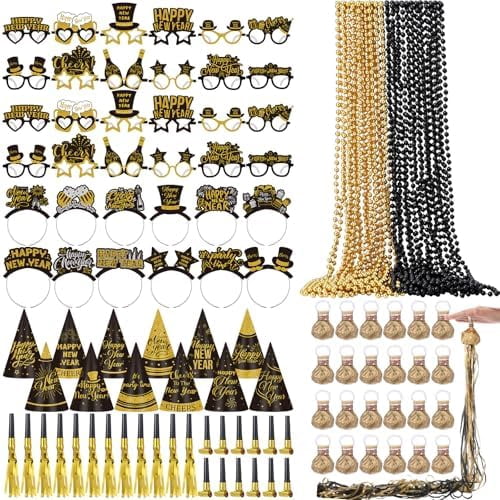 120 Pcs 2026 New Years Eve Party Supplies Set Serve 24 Guests Happy New ...