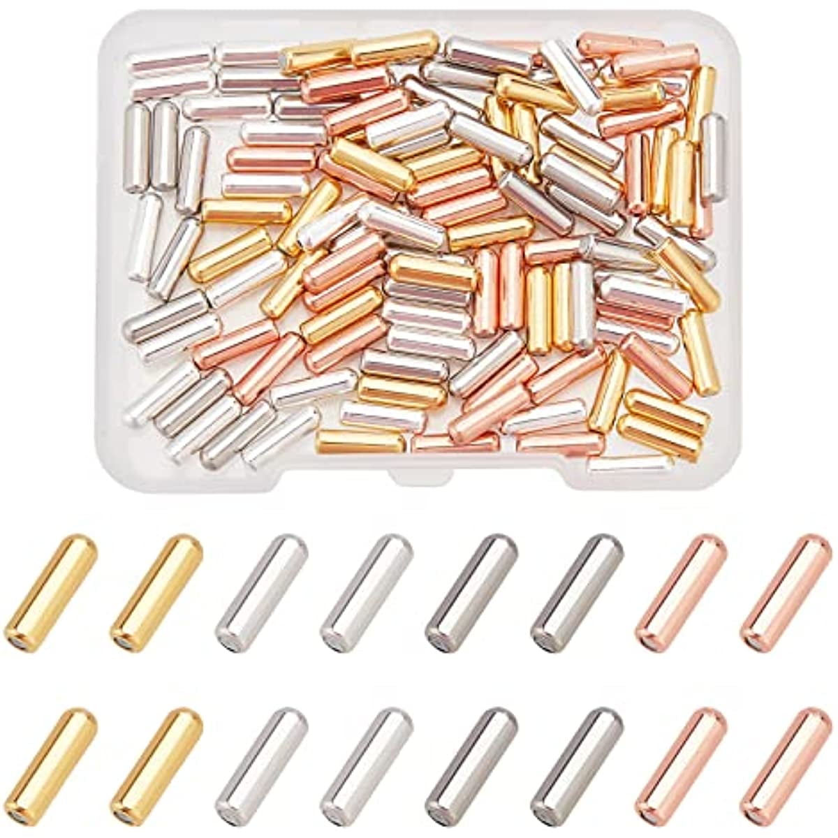 120 Pcs 4 Colors Brass Lapel Stick Pin End Cap Lapel Pin Backs Locking ...