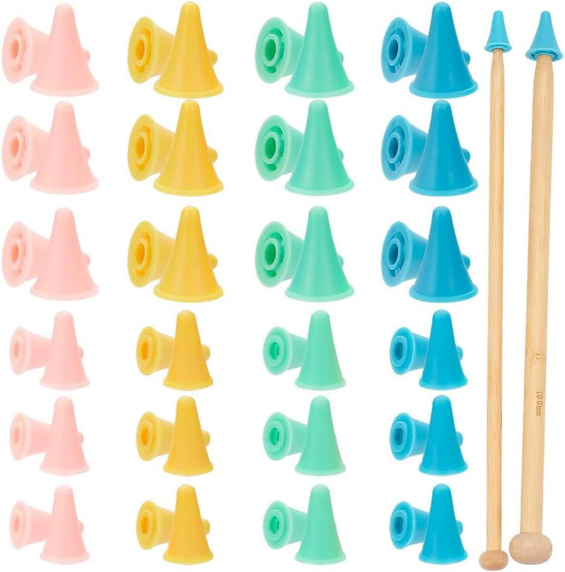 120 Pcs 4 Colors Knitting Needle Stoppers 2 Sizes Knit Knitting Needles ...