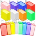 120 Pcs 8-Color Plastic Key Tags with Ring, Label Window & Labels ...