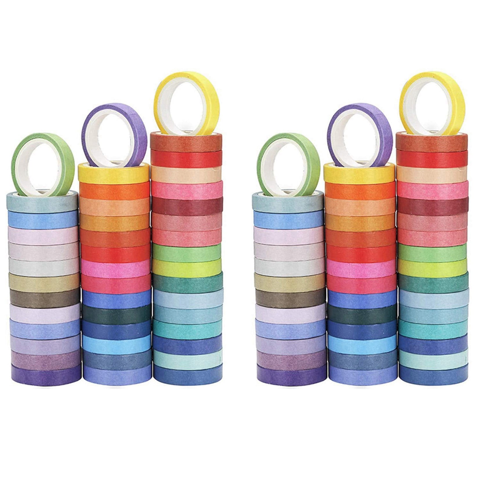 120 Pcs Basic Solid Color Washi Tape Rainbow Masking Decorative ...