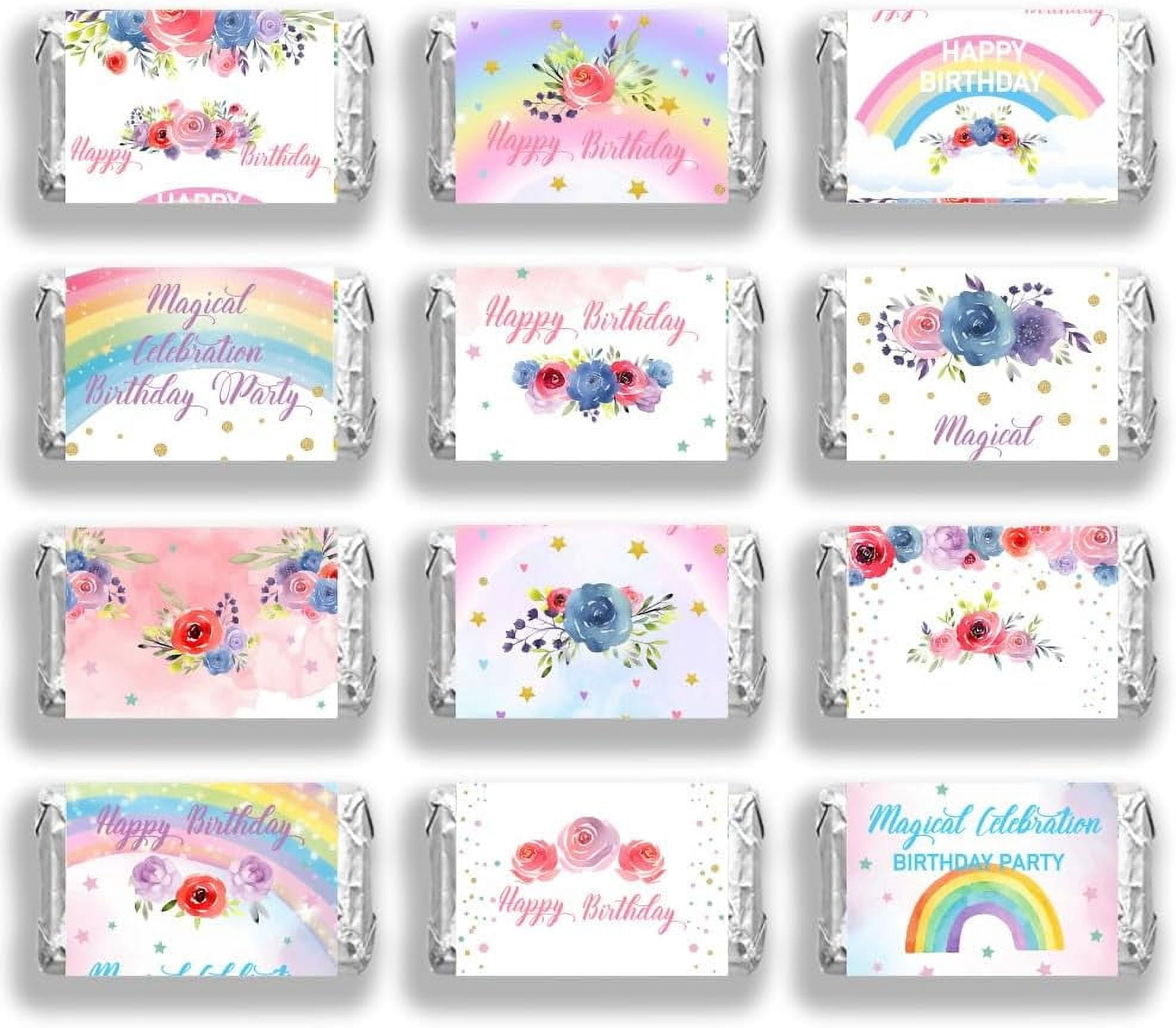 120 Pcs Birthday Candy Bar Wrappers Colorful Happy Birthday Miniature ...