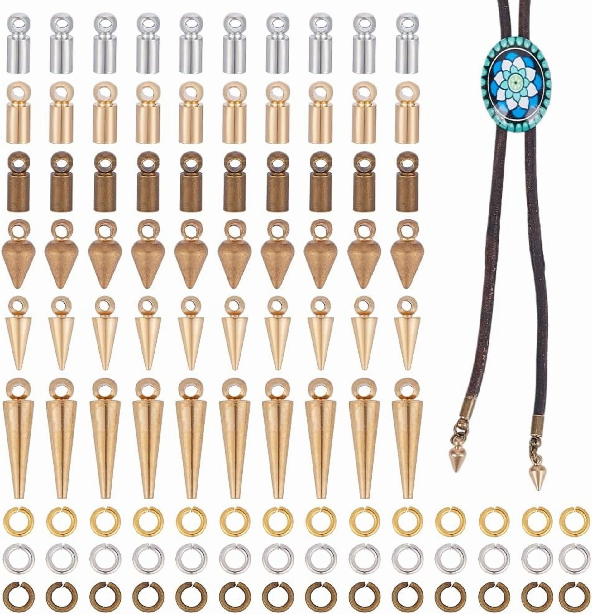 120 Pcs Bolo Tie Findings Kit Bolo Tie Tips Replacement Kit Bolo Tie ...