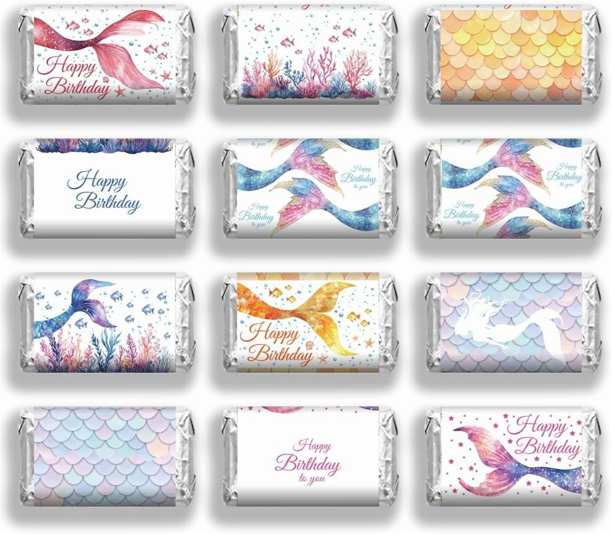 120 Pcs Candy Bar Wrappers Happy Birthday Theme Mini Candy Wrapper ...