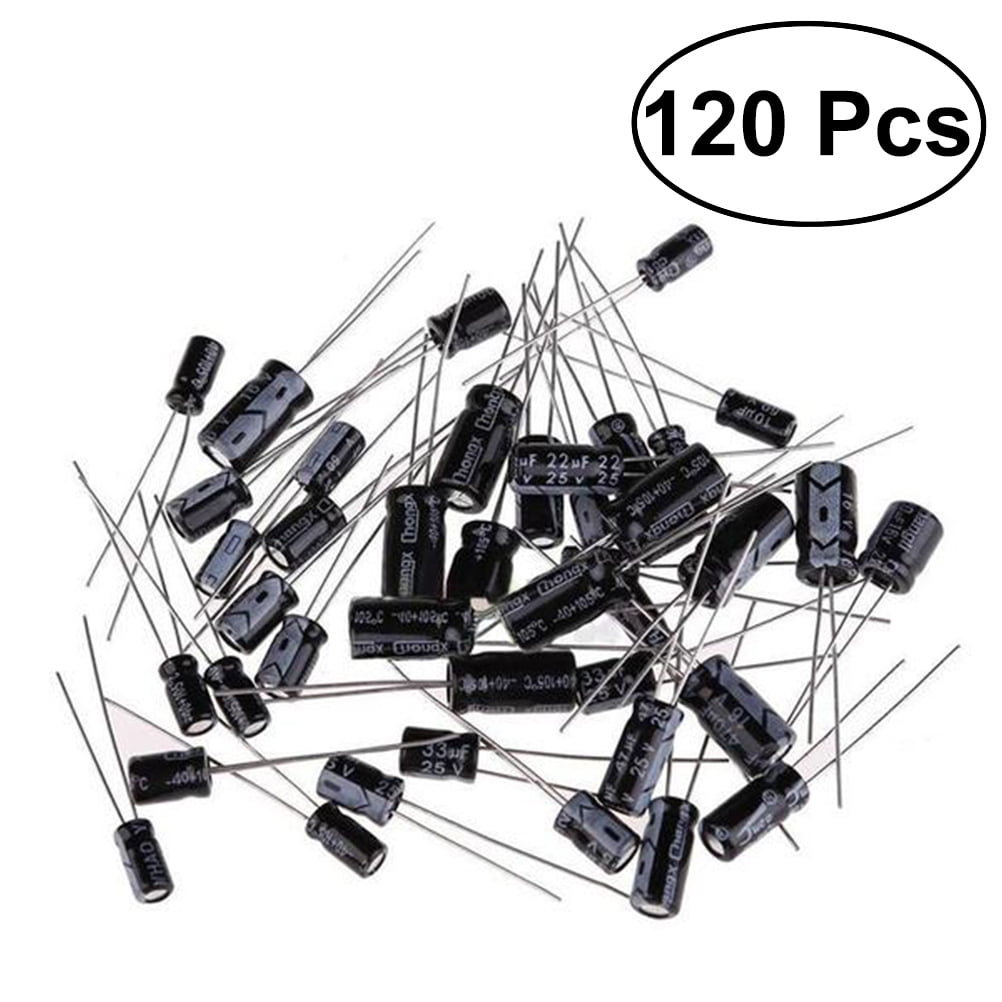 120 Pcs Aluminum Electrolysis Caoacitor Assortment Kit Electrolytic ...