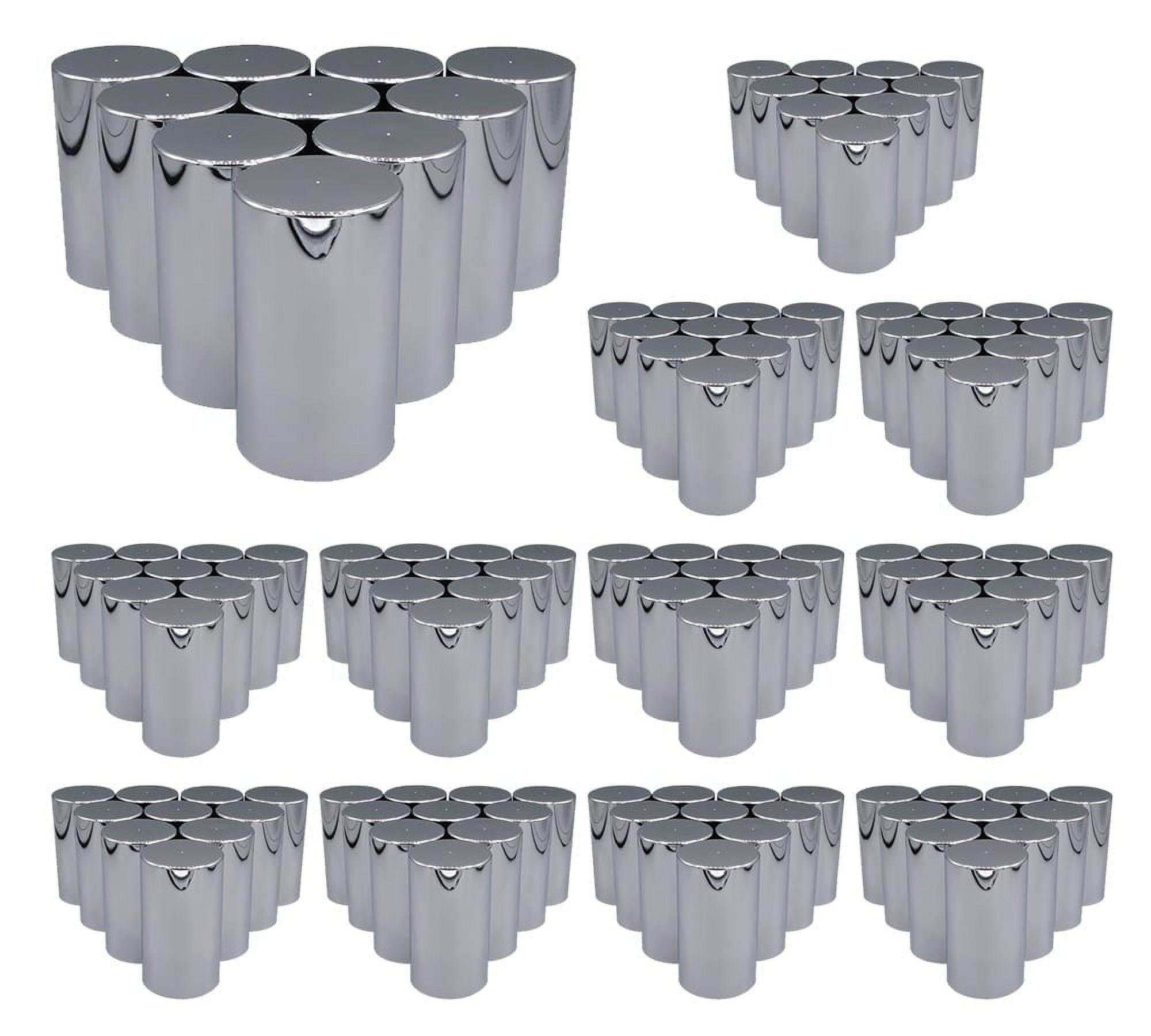 120 Pcs Chrome ABS Plastic Cylinder Lug Nut Covers 33mm Thread-on ...