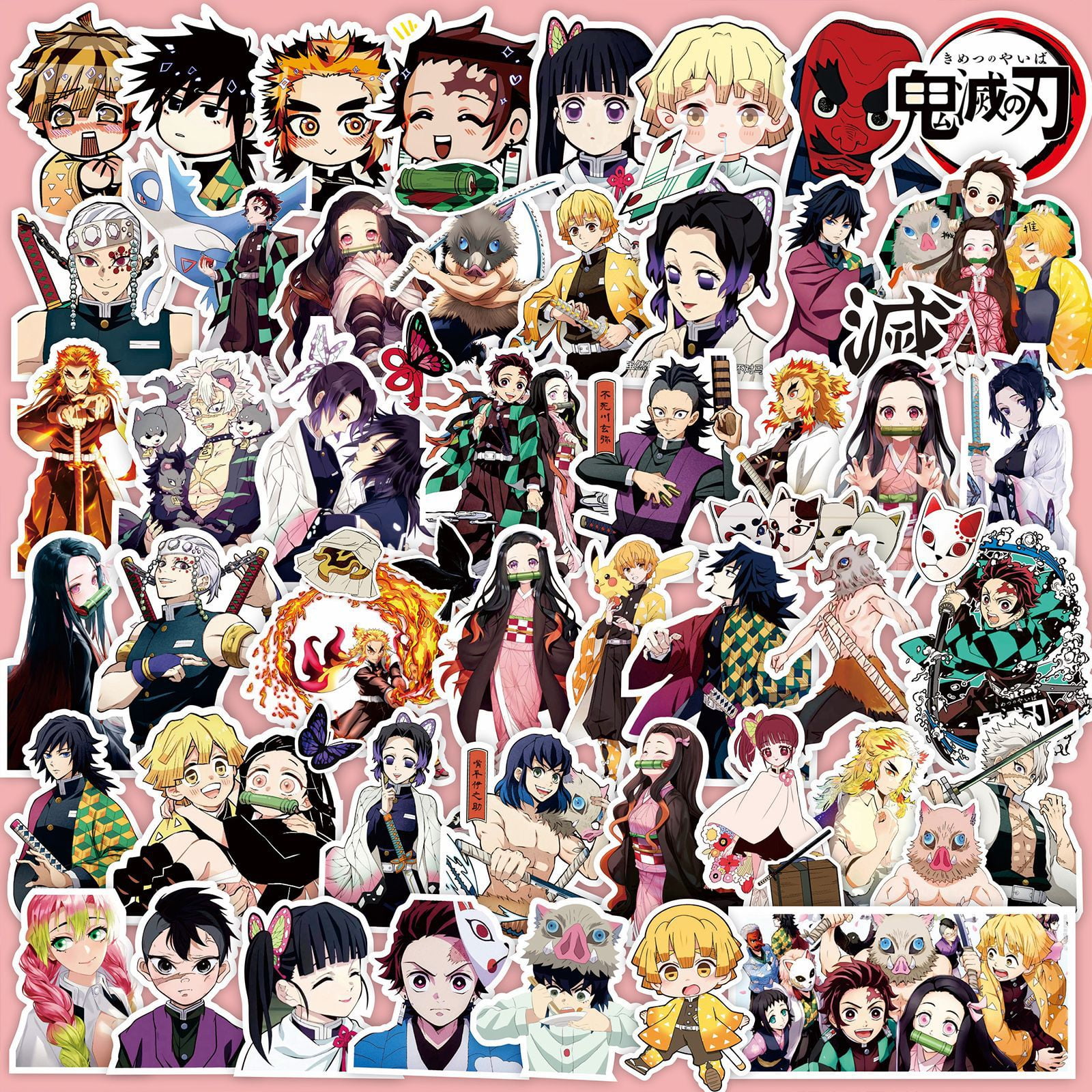 120 Pcs Demon Slayer Stickers Anime Stickers Cartoon Waterproof ...
