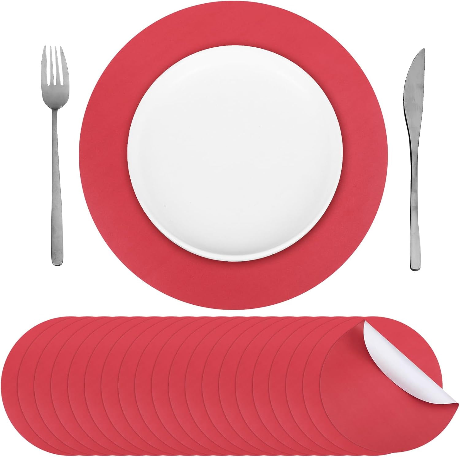 120 Pcs Disposable Paper Placemats 12 Inch Round Paper Place Mats Blank ...