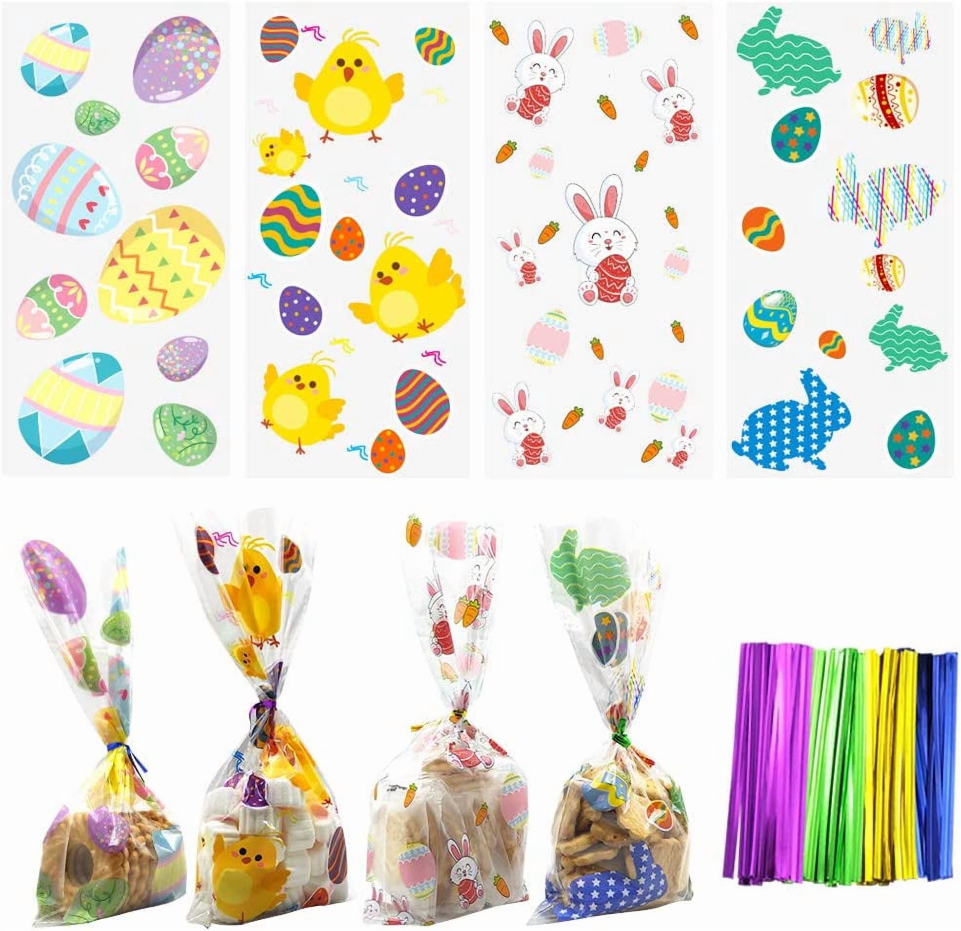 120 Pcs Easter ane Bags, 4 Assorted Styles Easter Treat Goodies Bags ...