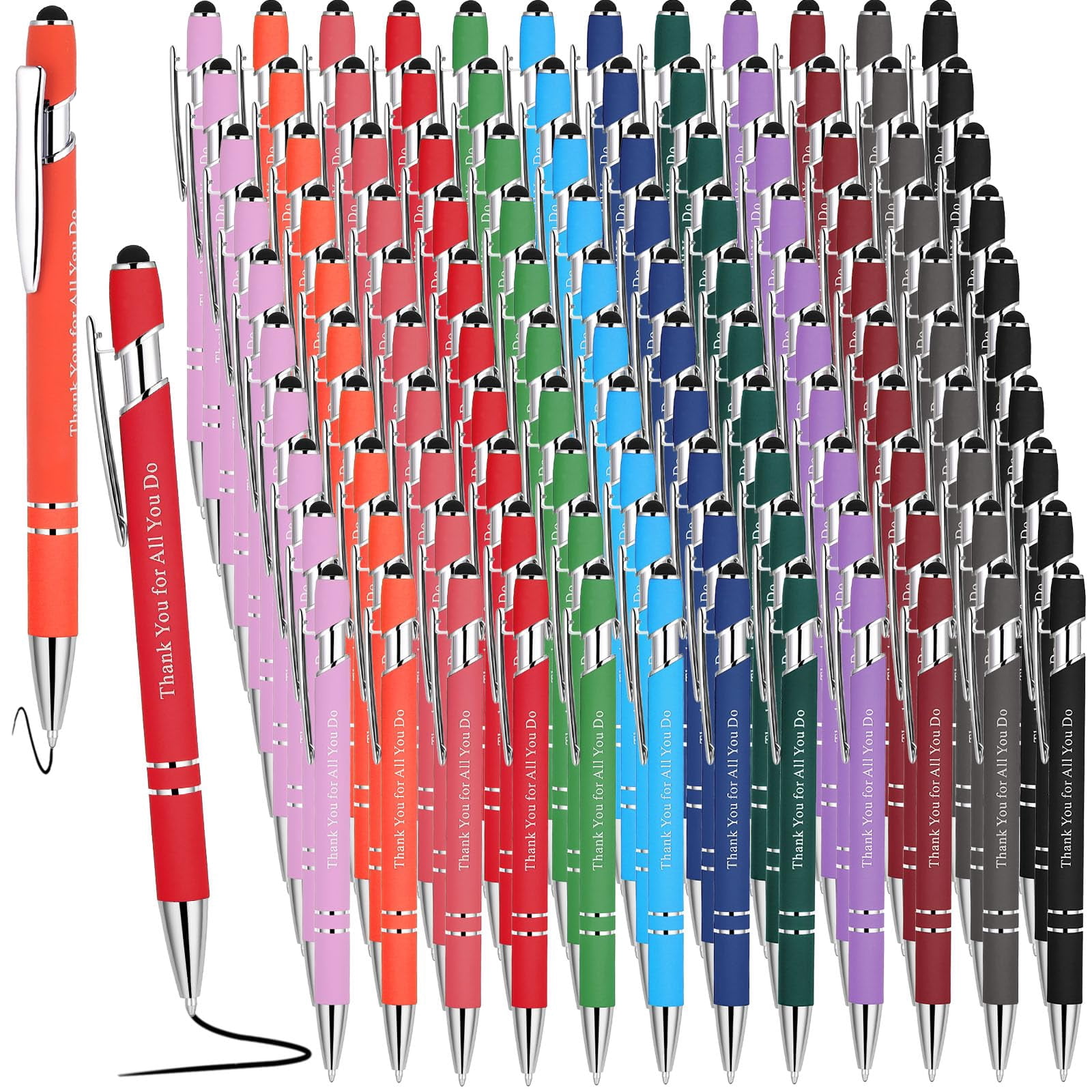 120 Pcs Employee Appreciation Gift - 2 in 1 Stylus Ballpoint Pen ...