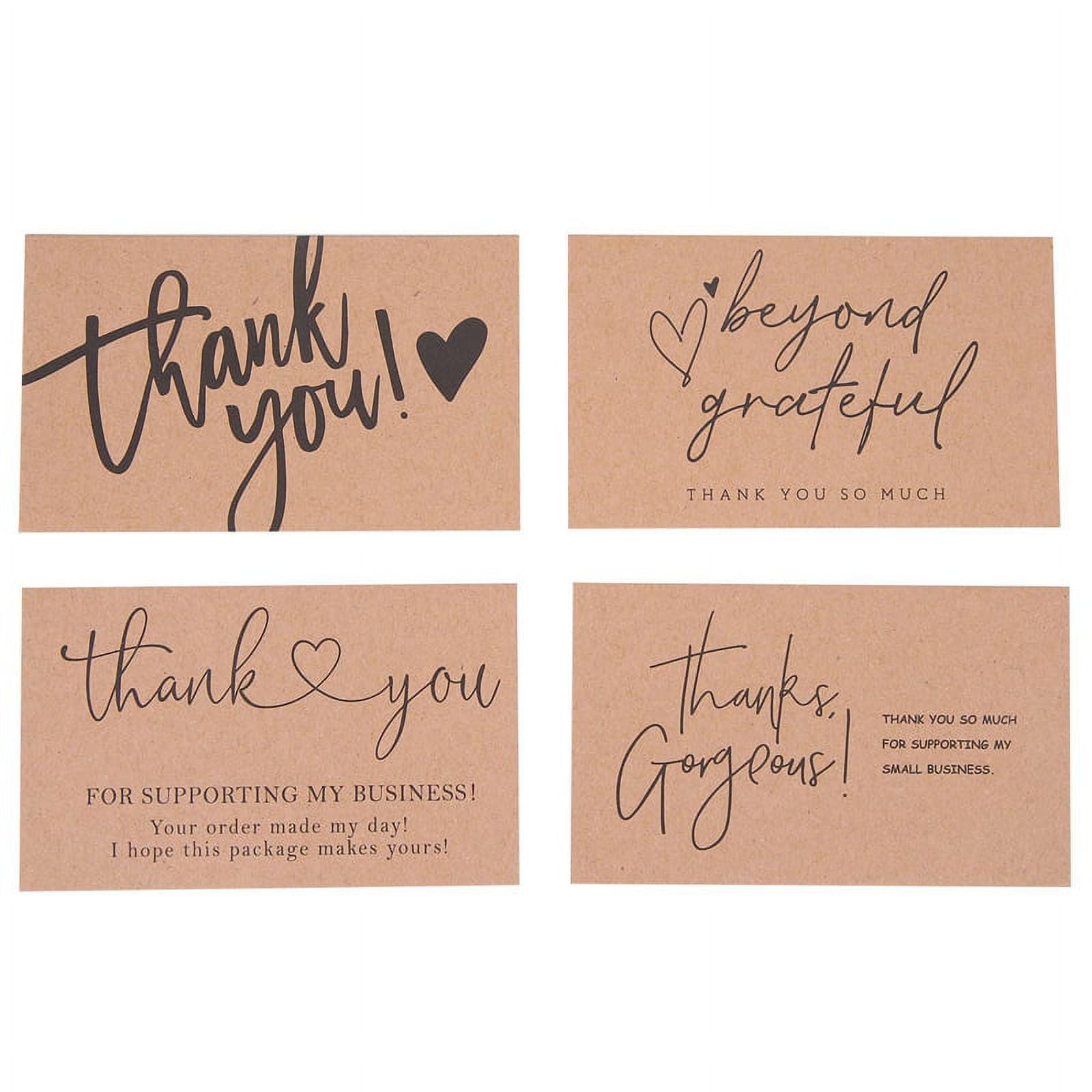 120 Pcs Exquisite Kraft Paper Thank You Cards ,for Small Business ...