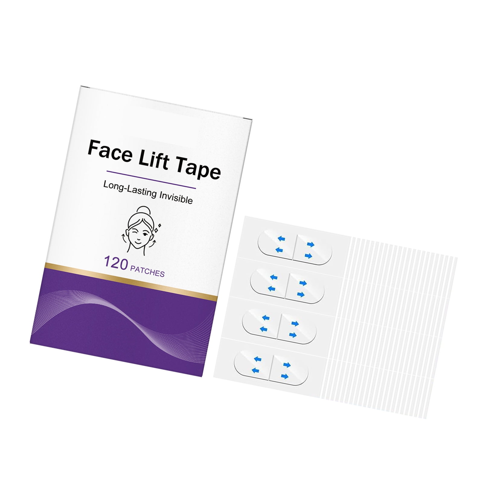 120 Pcs Face Lift Tape Breathable Invisible Face Patches Instantly ...