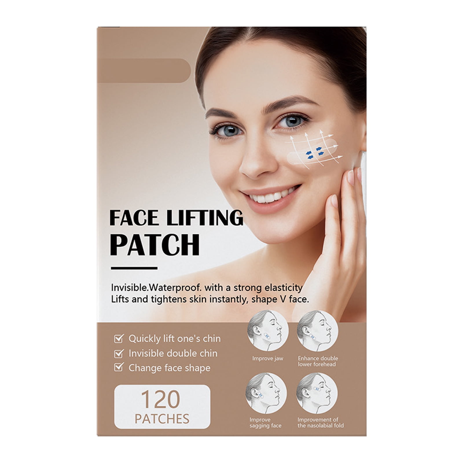 120 Pcs Face Neck Lift Tape Instant Skin Tightening Wrinkle Smoothing ...