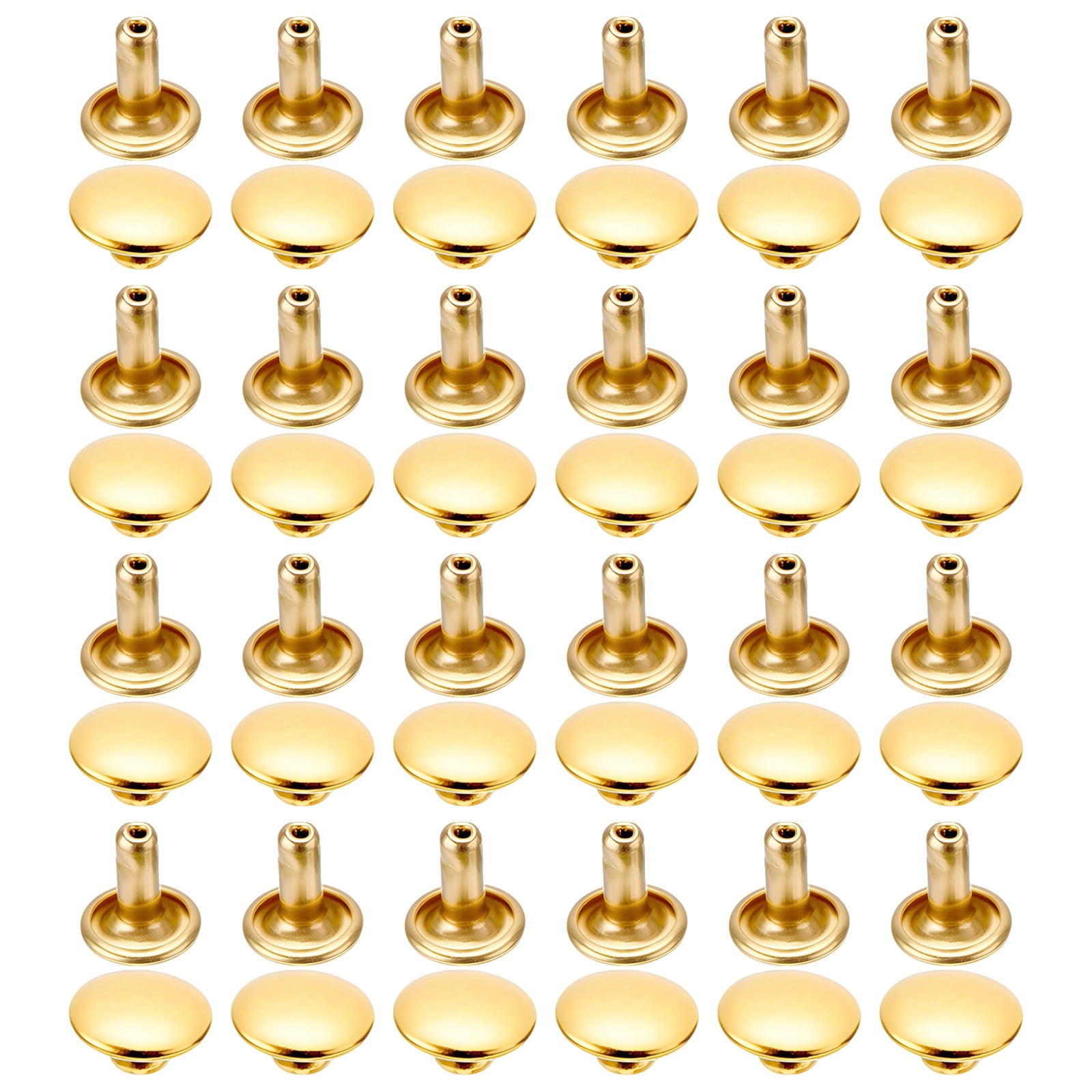 120 Pcs Golden Double Cap Rivets Kit, with Installation Tools, 4 Sizes ...