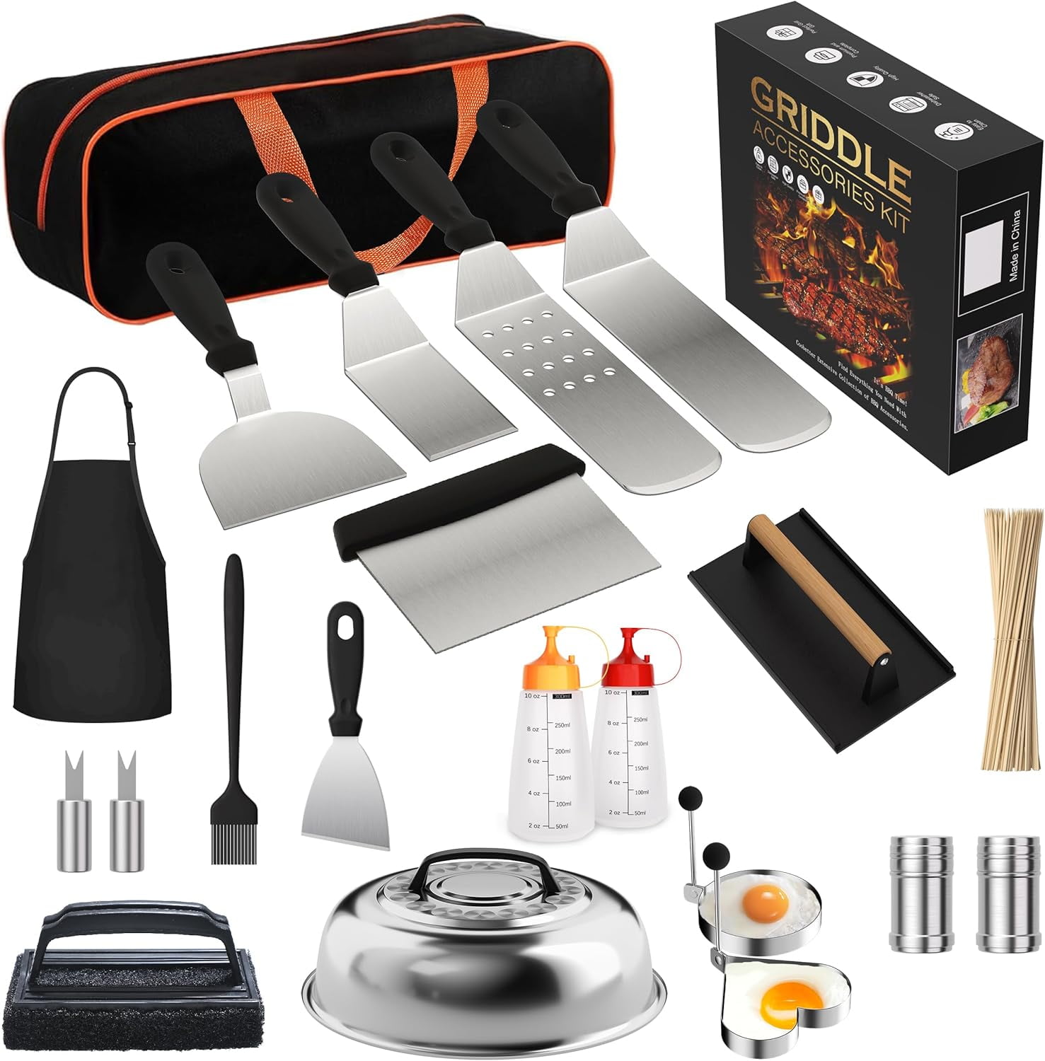 120 Pcs Griddle Accessories Kit for Blackstone - Perfect Flat Top Grill ...