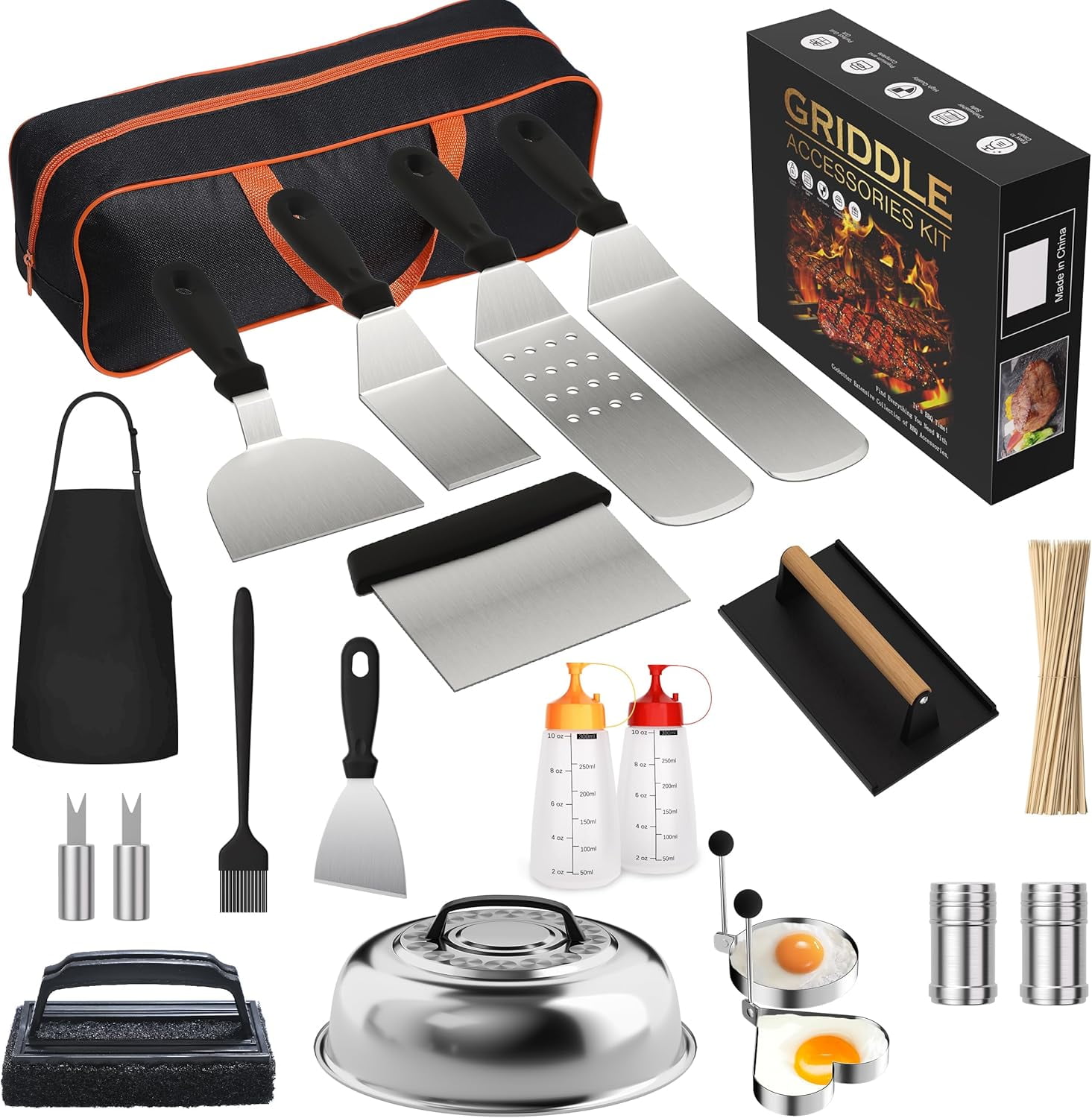 120 Pcs Griddle Accessories Kit, Flat Top Grill Accessories Set，Outdoor ...