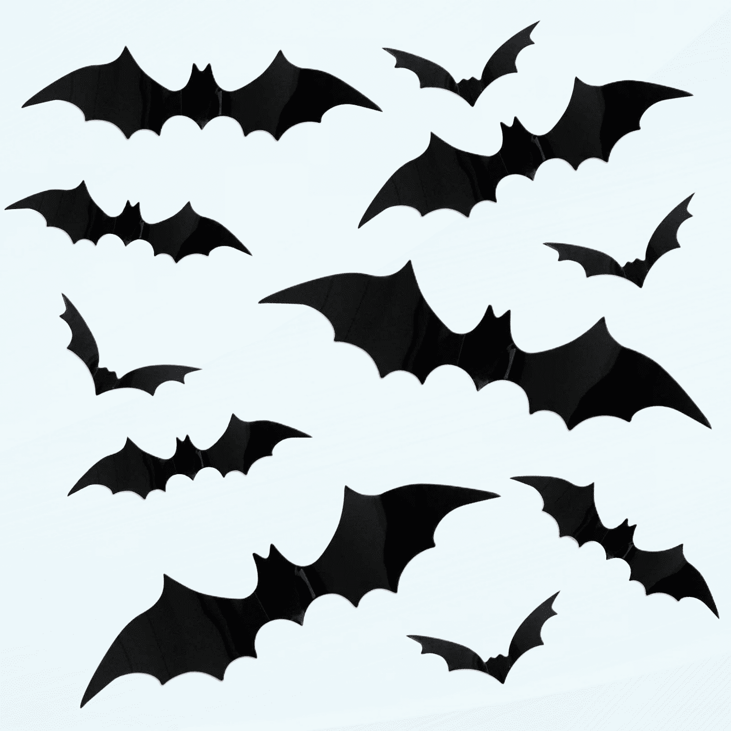 120 Pcs Halloween Bats Decals Room Decorations 3D Paper Bats Stickers ...