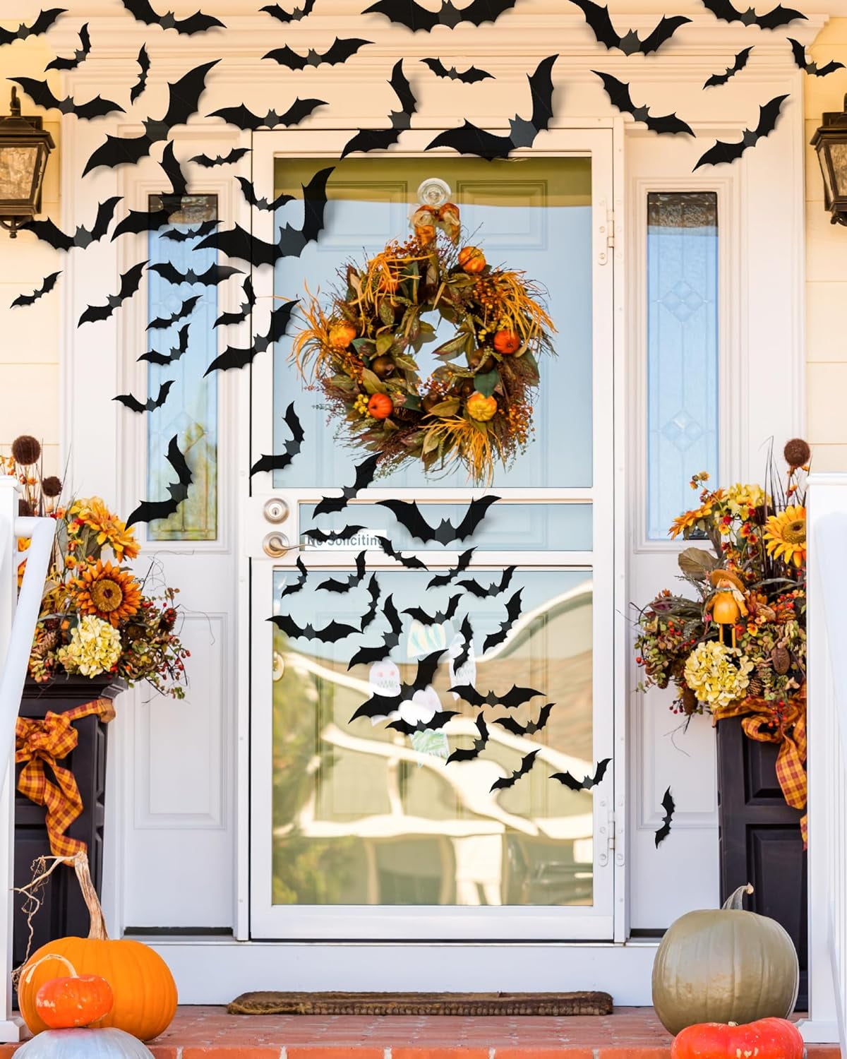 120 Pcs Halloween Decorations 3D Bats Decor, 4 Sizes Scary Halloween ...
