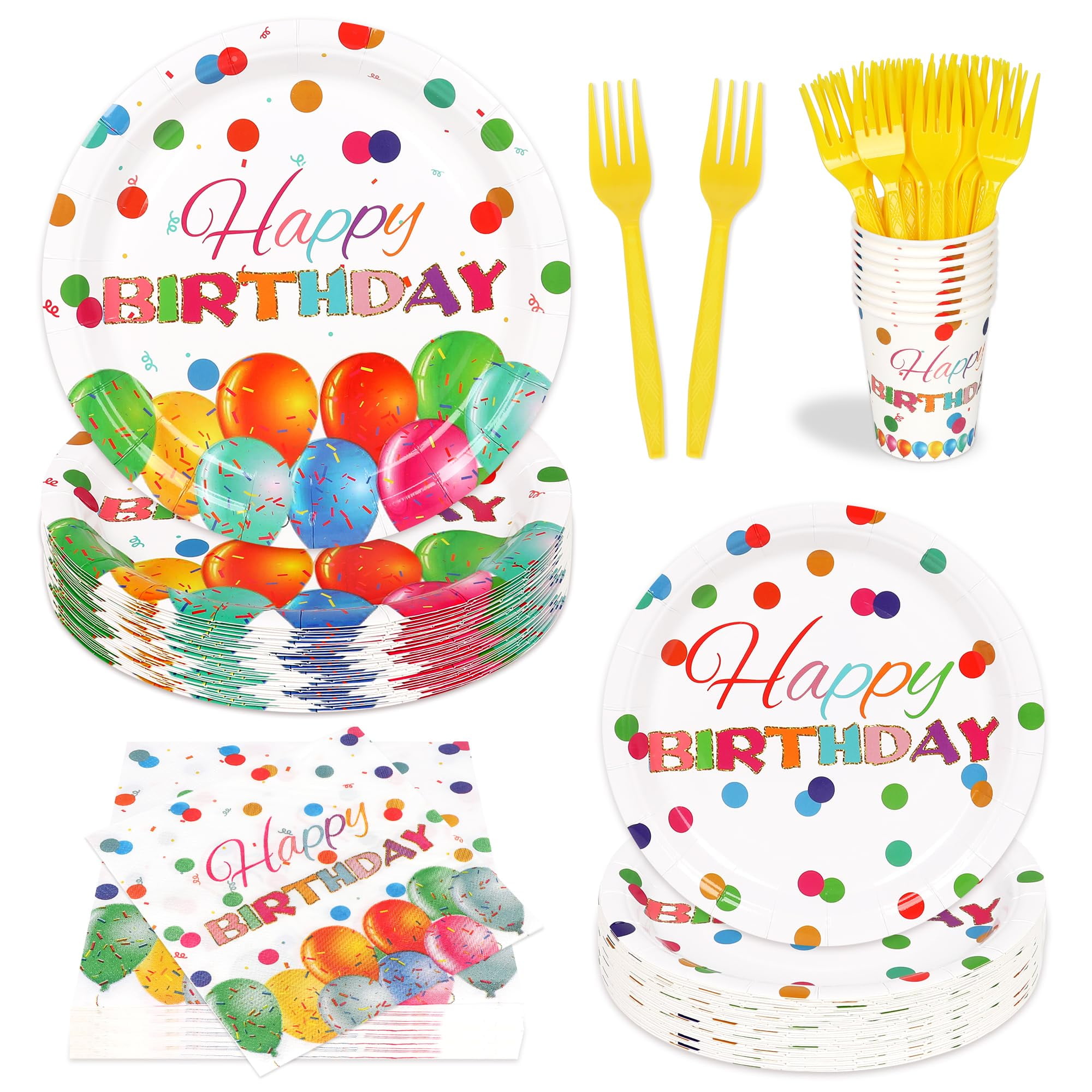 120 Pcs Happy Birthday Decorations Birthday AFN1Party Supplies With ...