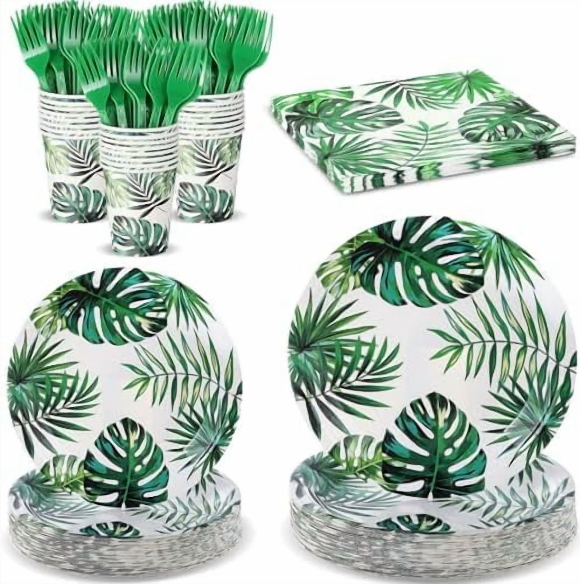 120 Pcs Hawaiian Party Decorations Supplies Tropical Palm Leaves ...
