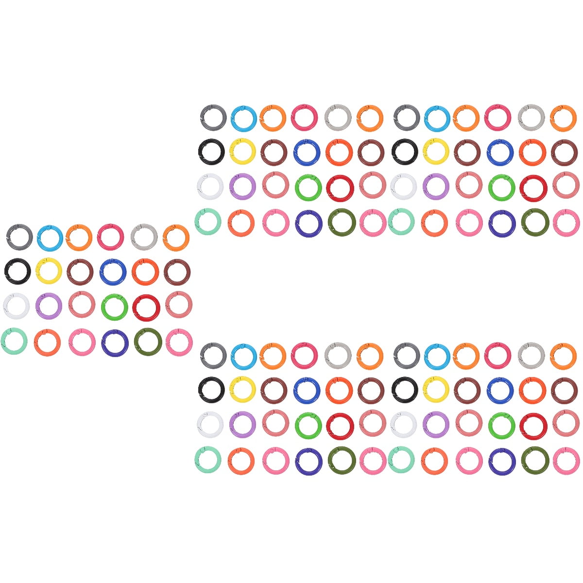 120 Pcs Keychain Rings Iron Round Spring Rings Colorful DIY Spring ...