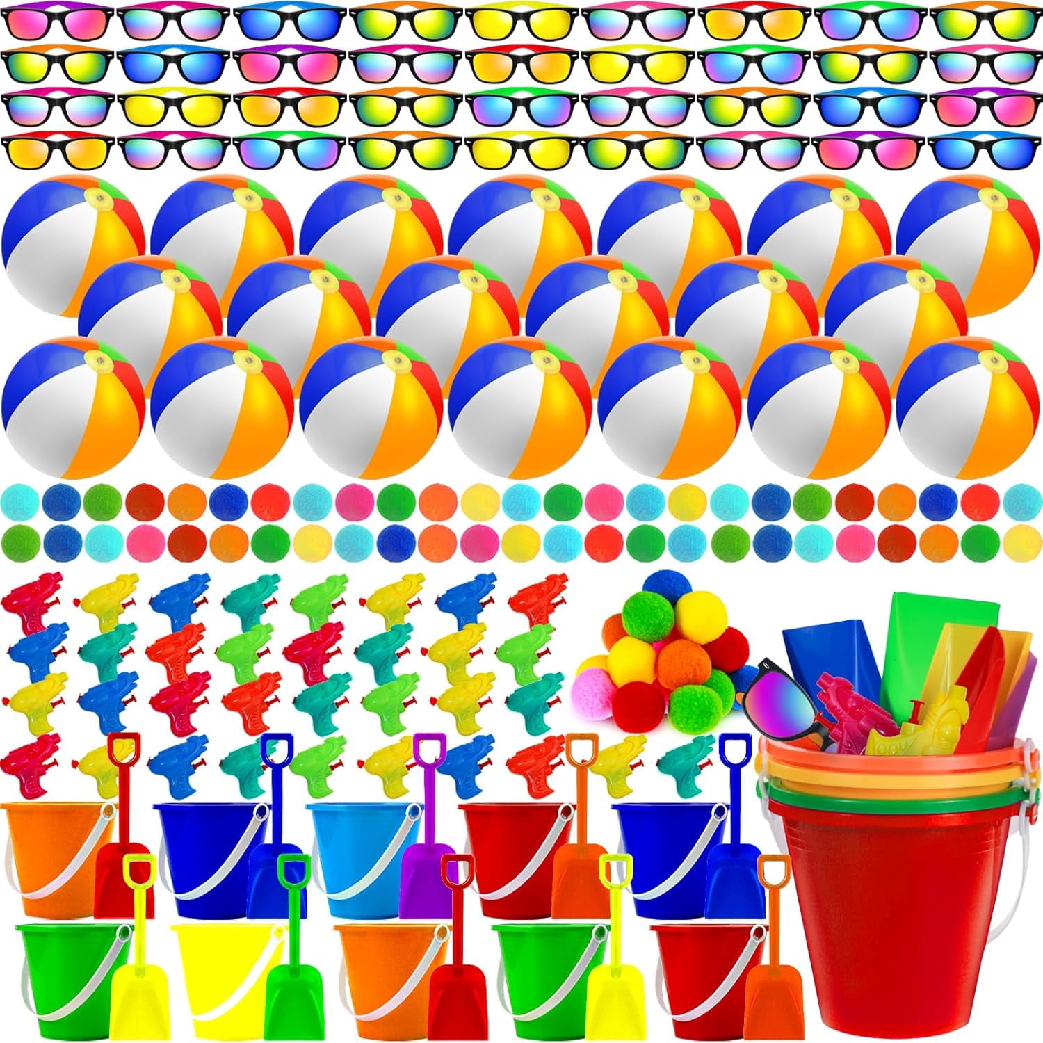 120 Pcs Kids Summer Beach Party Favors Sets - Bulk Inflatable Beach ...