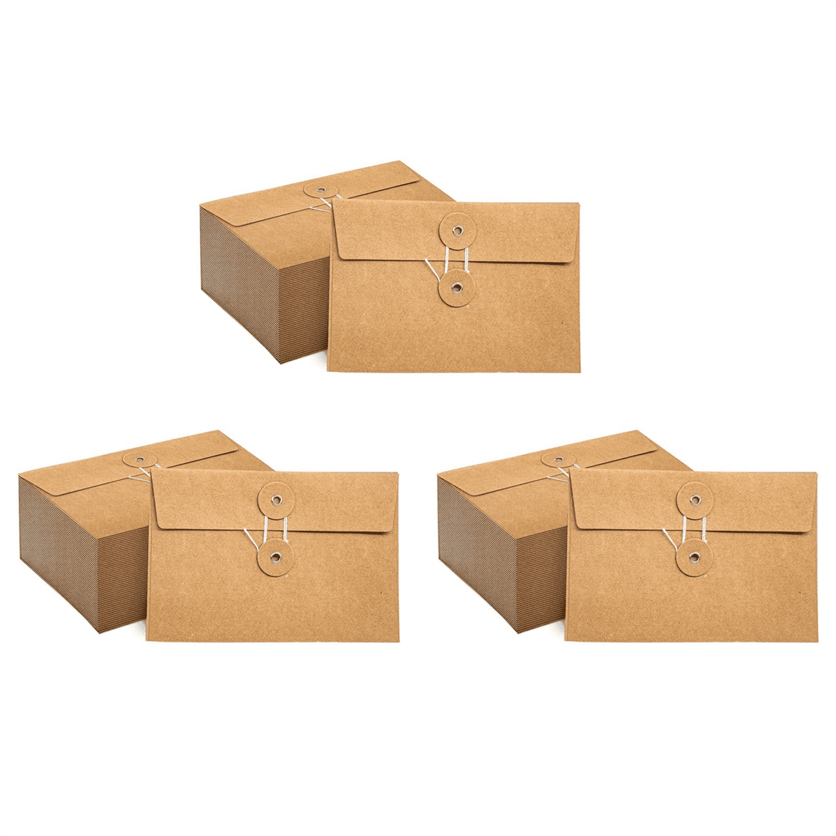 120 Pcs Kraft Paper Envelopes with String Tie Closure Project Pockets ...