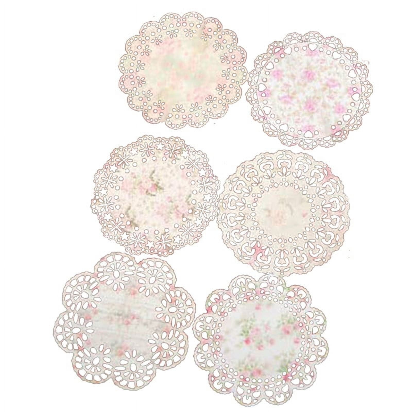 120 Pcs Lace Paper Decoupage Tissue Paper Round Lace Paper Lace Table ...