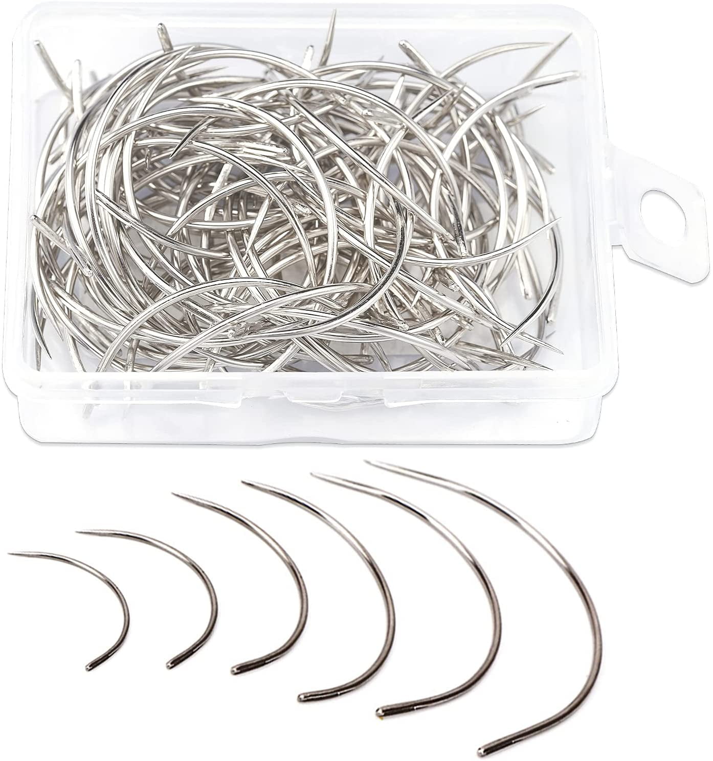 120 Pcs Leather Needles, Curved Sewing Needles, Weaving Needle for ...