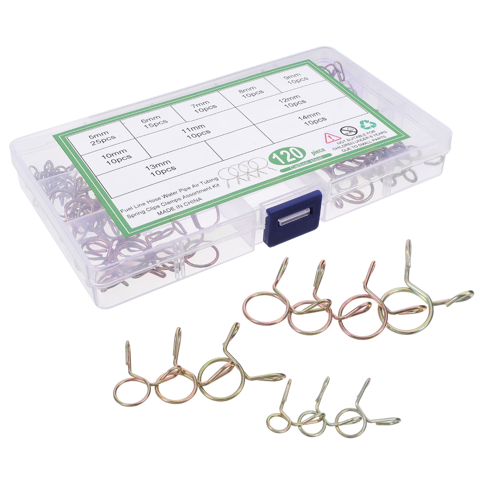 120 Pcs Line Hose Clamp Spring Tubing Clips Corner Clamps Dryer Tube ...