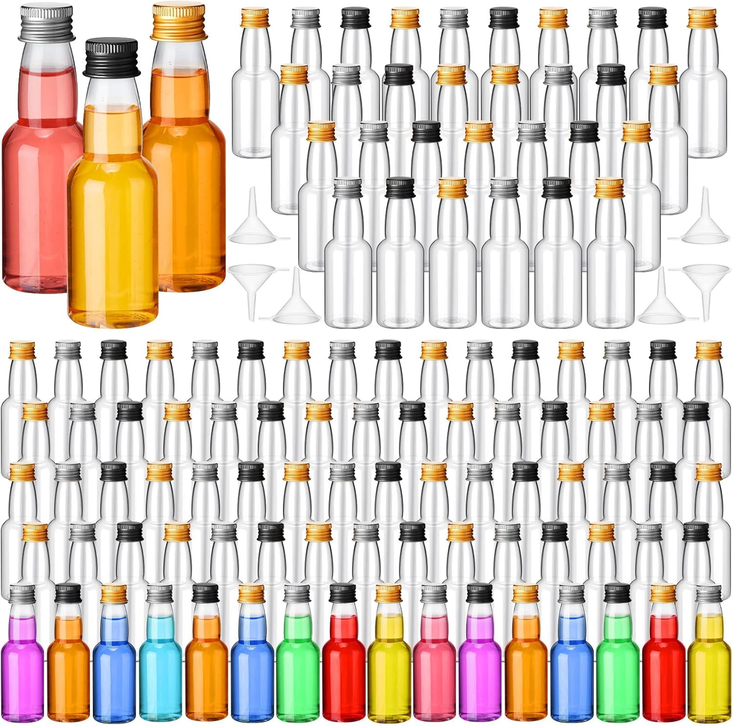 120 Pcs Mini Liquor Bottles, Plastic Spirit Bottle, 2 oz Mini Empty ...