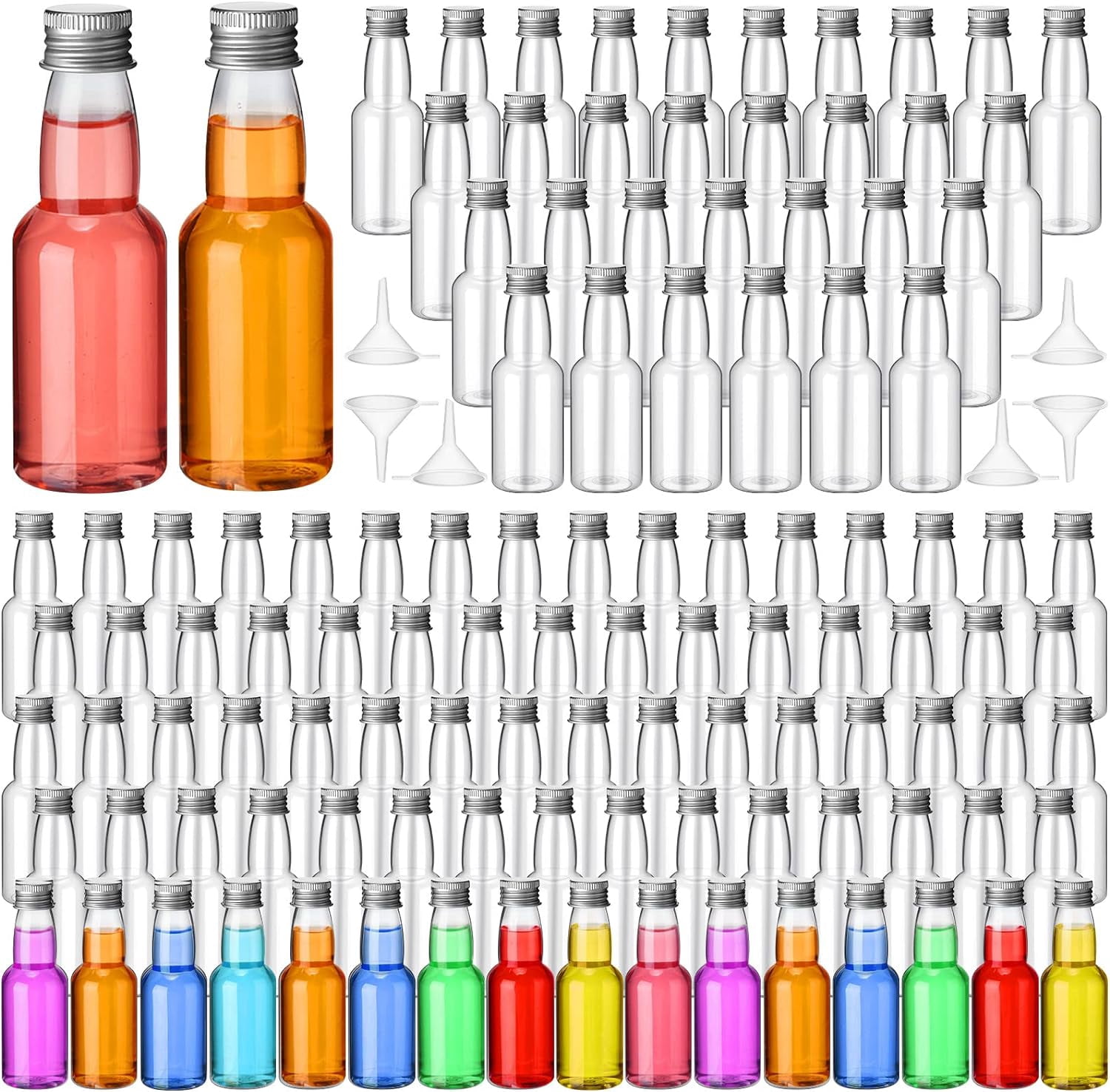 120 Pcs Mini Liquor Bottles, Plastic Spirit Bottle, 2 oz Mini Empty ...
