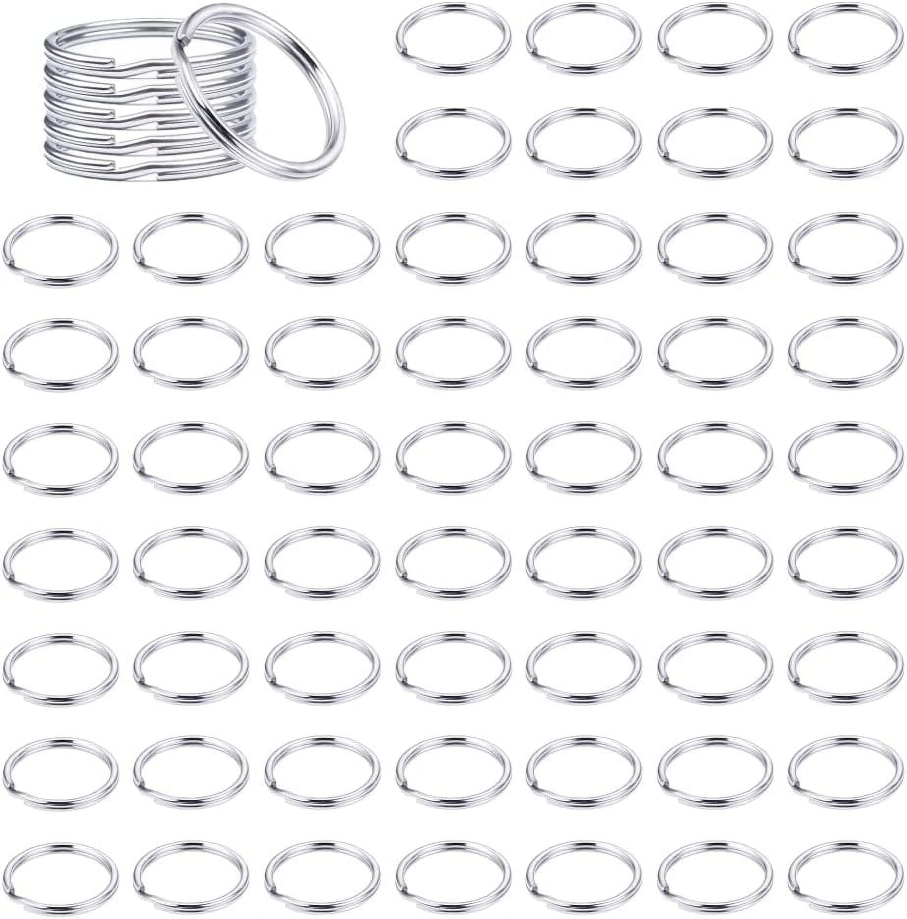 120 Pcs Mini Split Rings, 1/2 Inch Small Key Rings Stainless Steel ...