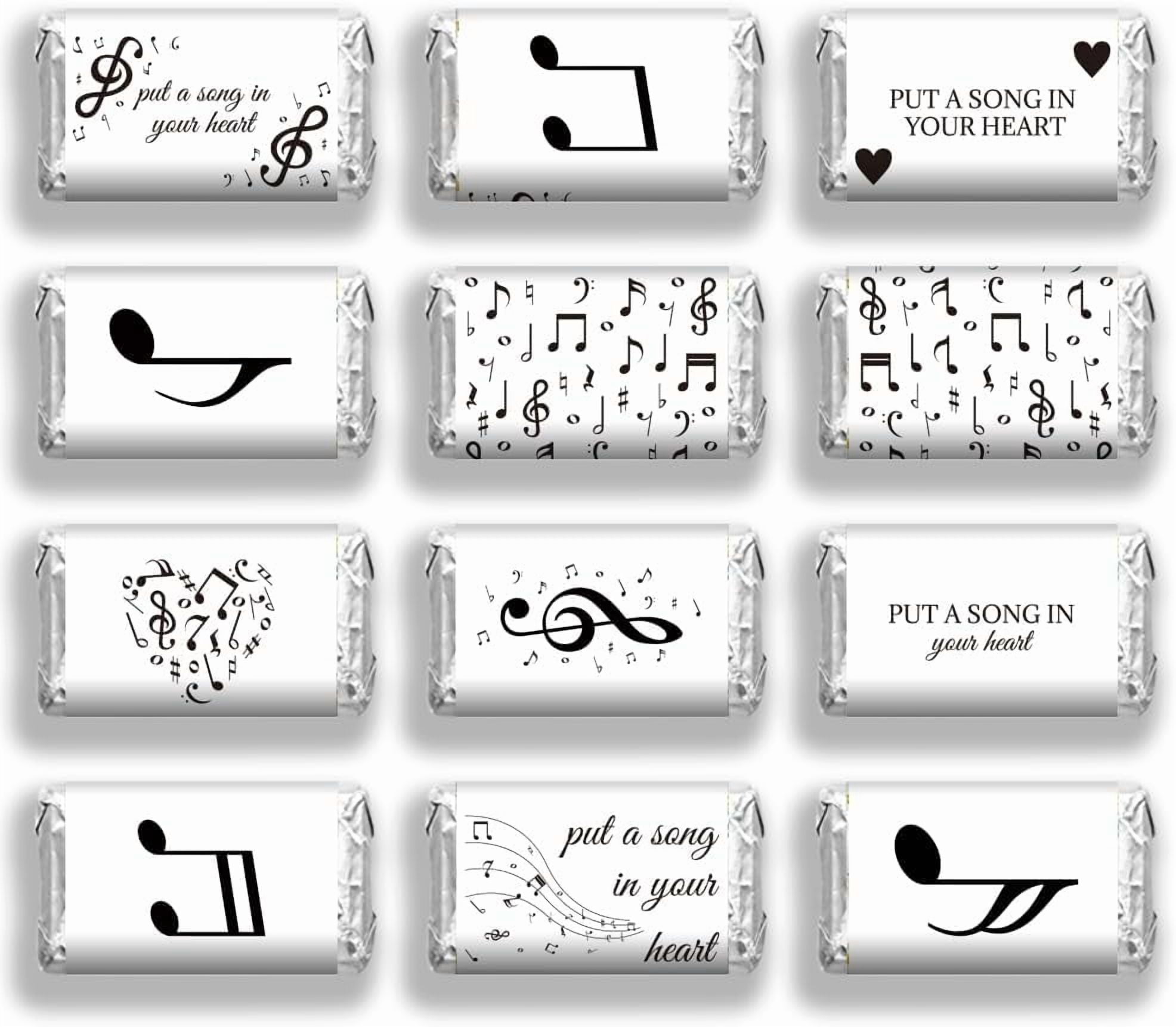 120 Pcs Musical Note Candy Wrappers Put A Song in You Heart Mini Candy ...