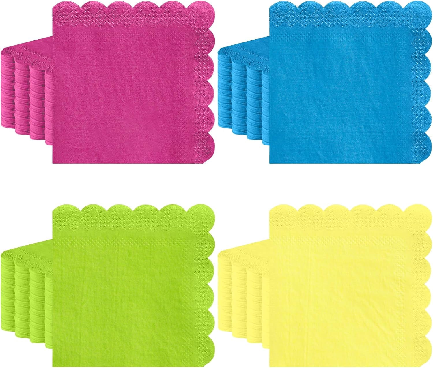 120 Pcs Neon Napkins, 5 x 5 Inch Bright Colorful Rainbow Cocktail ...